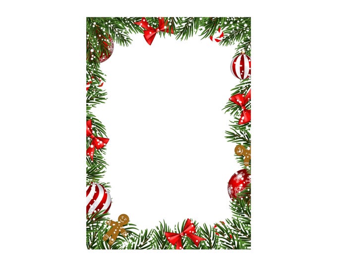 Festive Christmas Page Border | A4 Digital Download | Holiday-themed ...