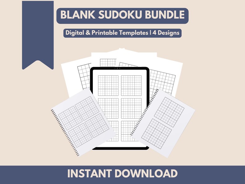 Blank Sudoku Template Bundle Sudoku Grid Template Instant Download ...
