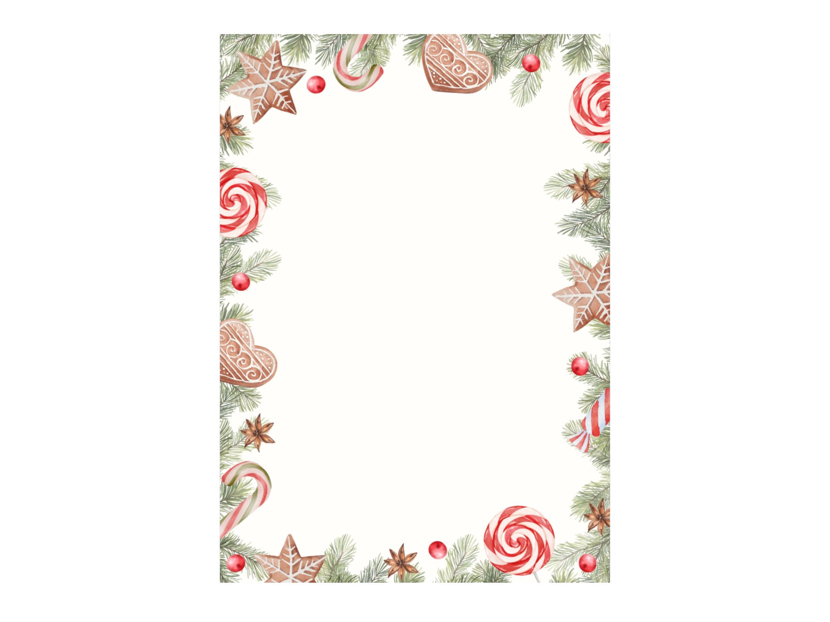 Christmas Page Border: Holiday Stationery Templates (A4 Digital ...