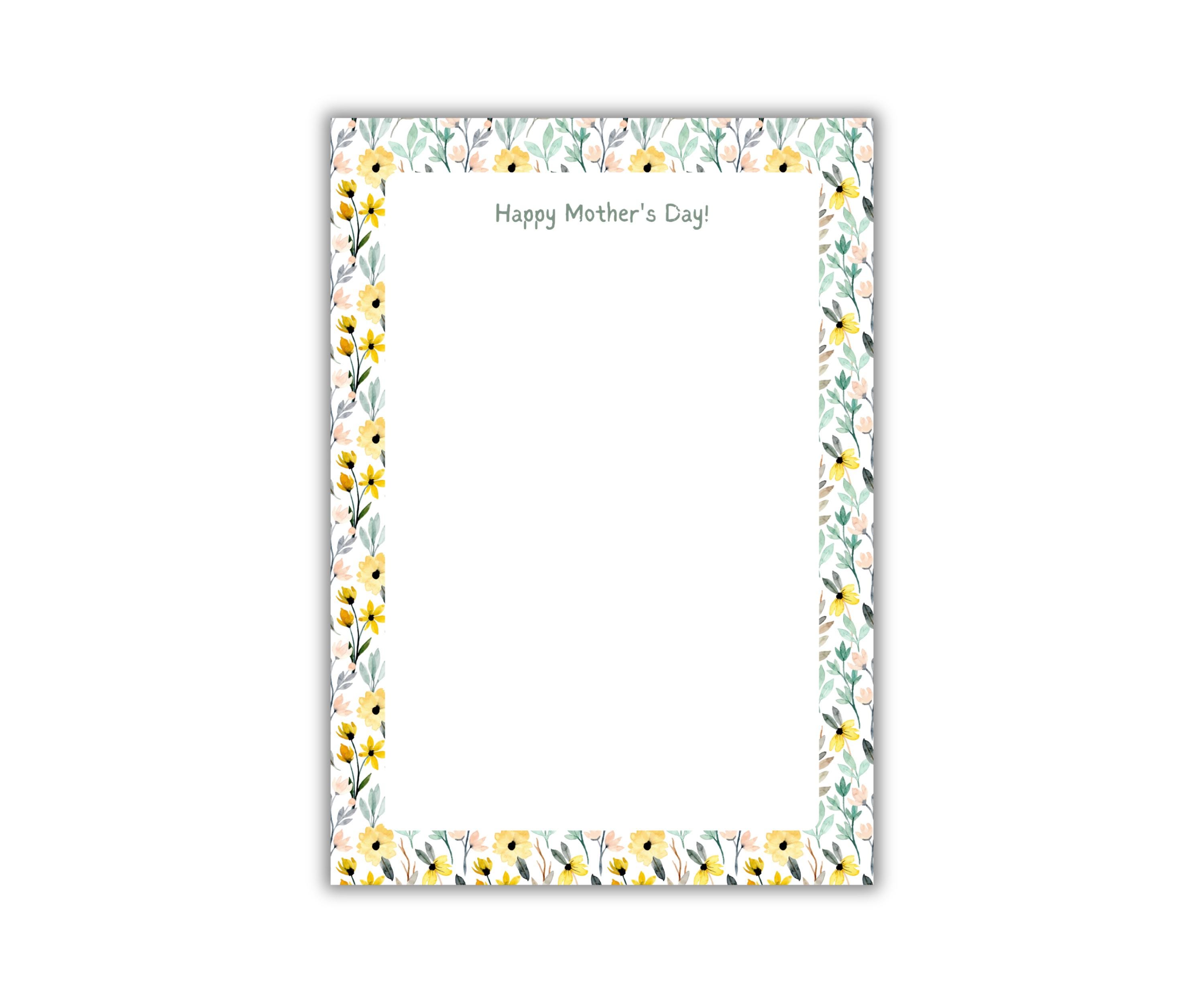 Mother's Day Page Border Design - A4 & US Letter Size Digital Download ...