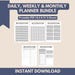 Daily Weekly Monthly Checklist Bundle 5 X Printable Templates ...
