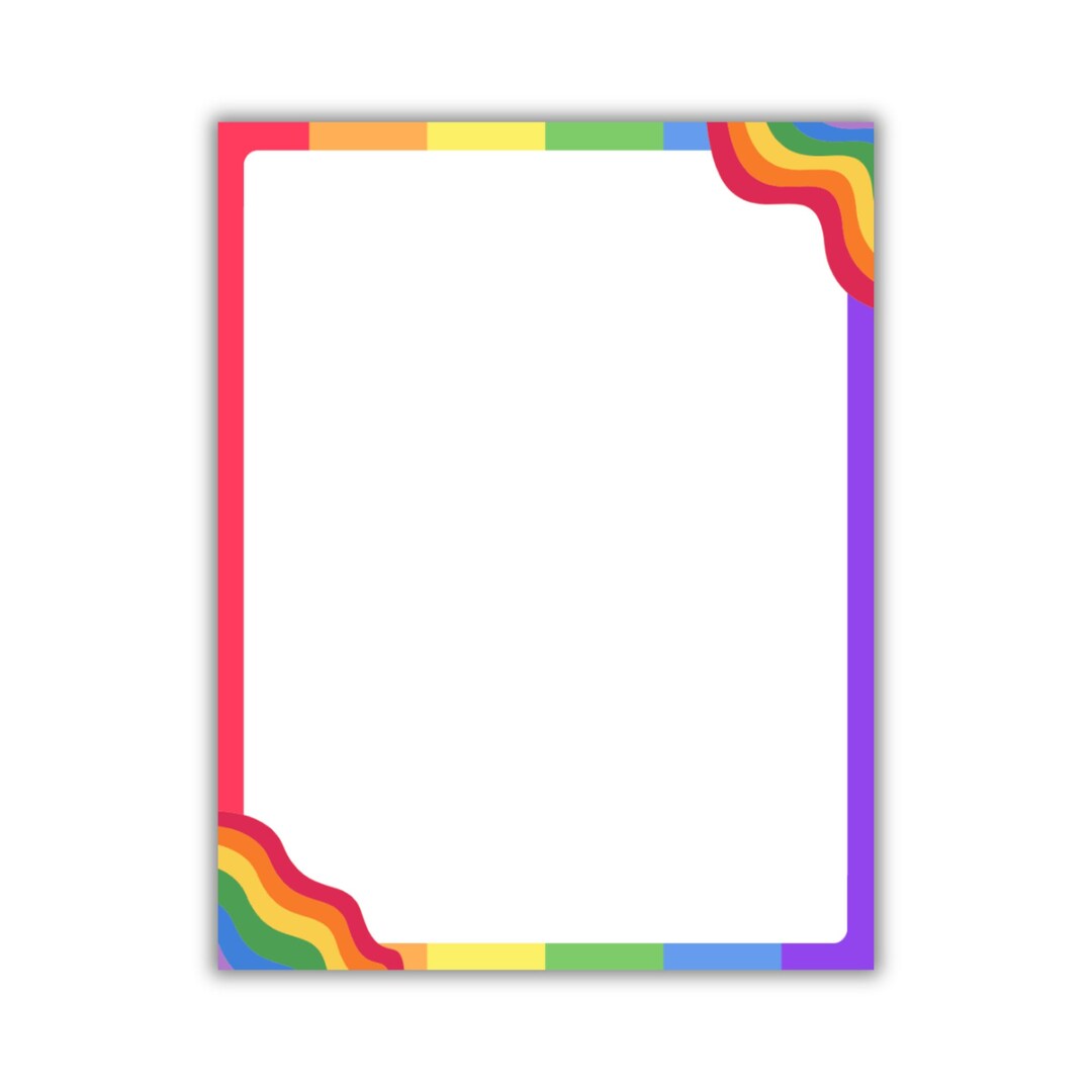 Rainbow Pride Page Border: LGBTQ+ Printable Frame (A4 & US Letter) - Etsy