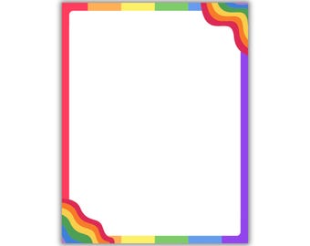 Rainbow Pride Digital Page Border | LGBTQ+ Printable Border | Colorful ...