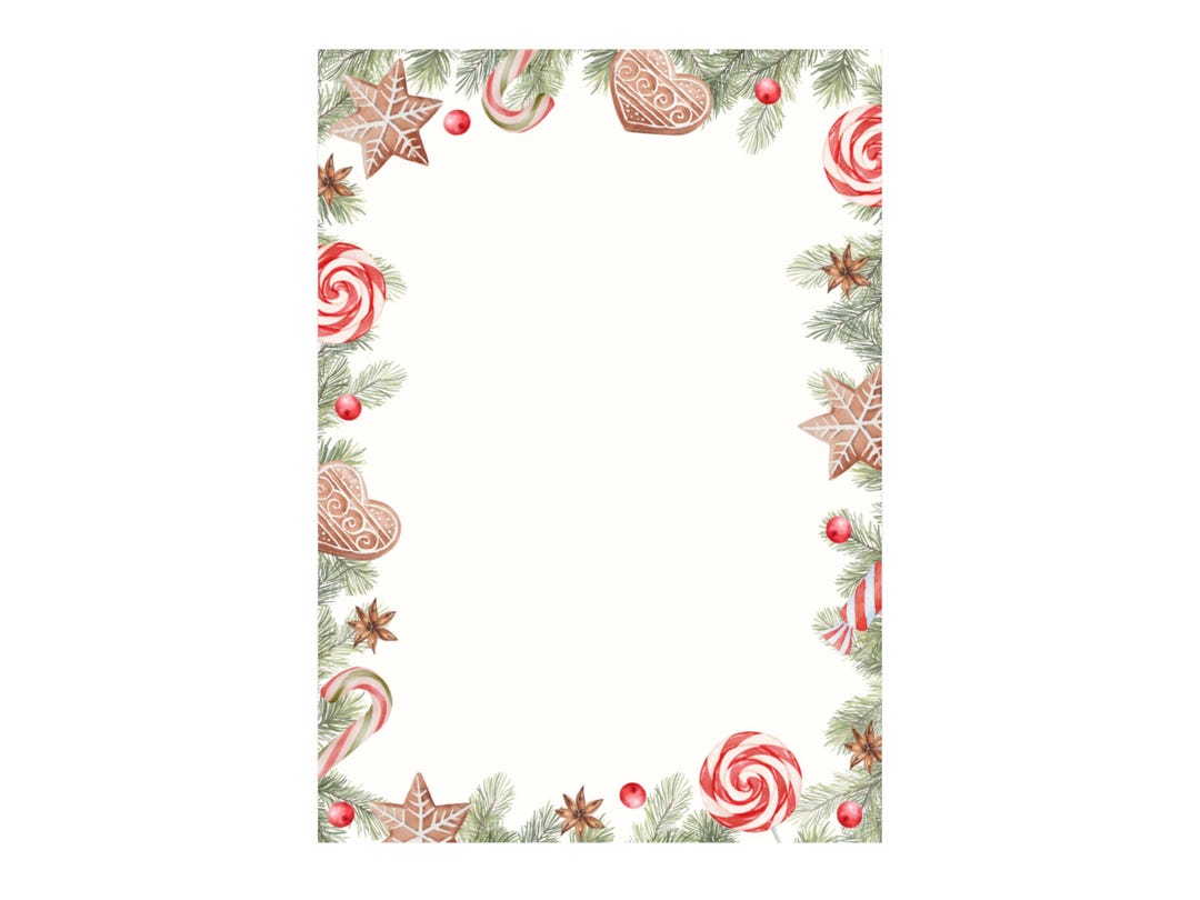 Festive Christmas Page Border A4 Digital Download Holiday-themed ...
