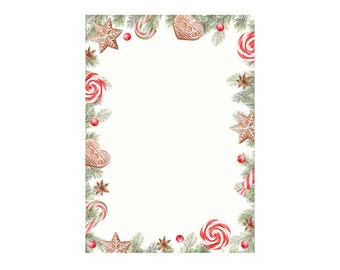 Festive Christmas Page Border | A4 Digital Download | Holiday-themed ...