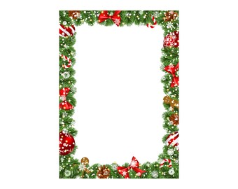 Festive Christmas Page Border | A4 Digital Download | Holiday-themed ...