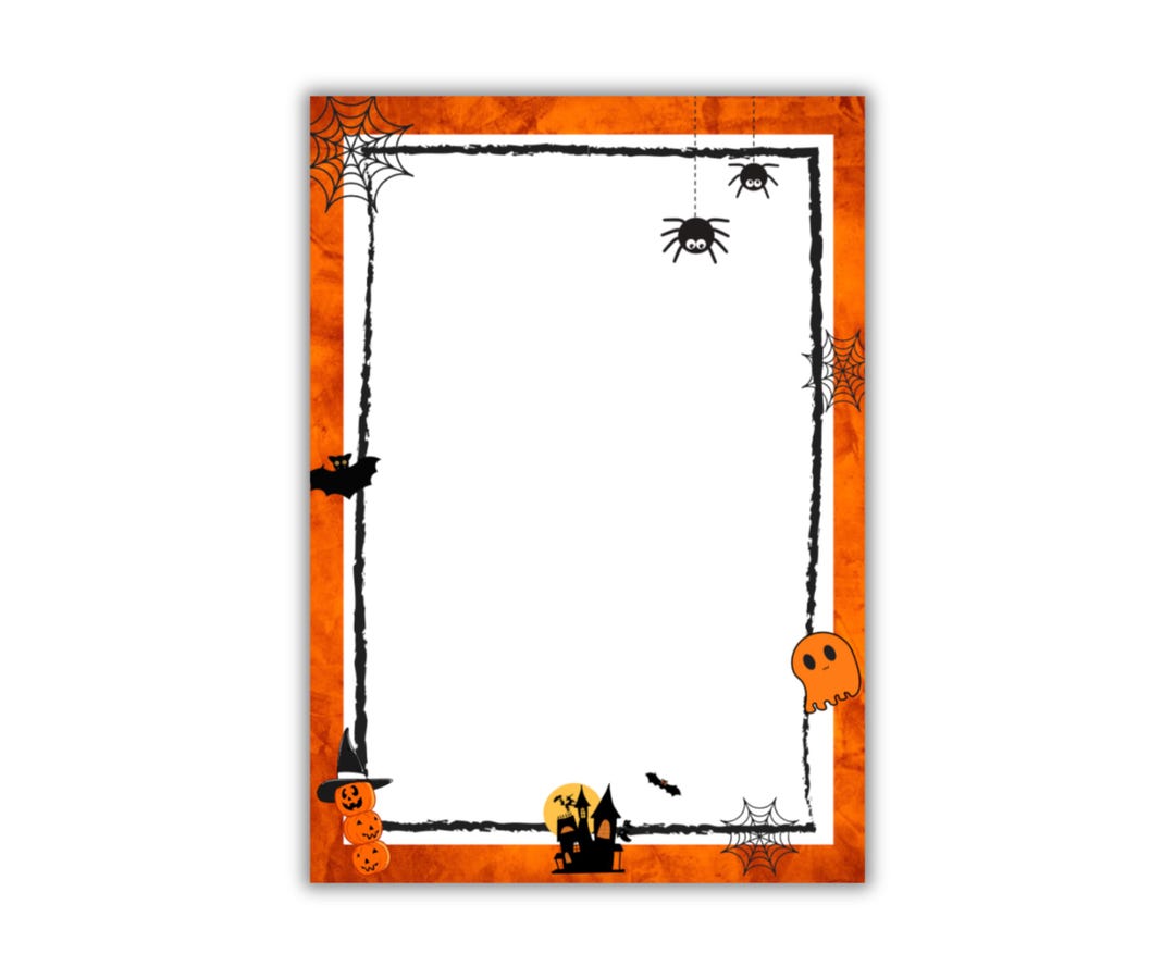 Halloween Page Border | Spooky Printable Stationery (digital Download ...