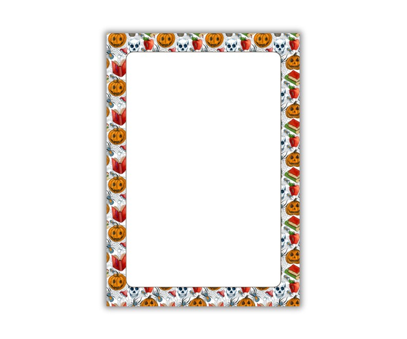 Halloween Page Border PDF | Printable Writing Paper | Spooky Stationery ...