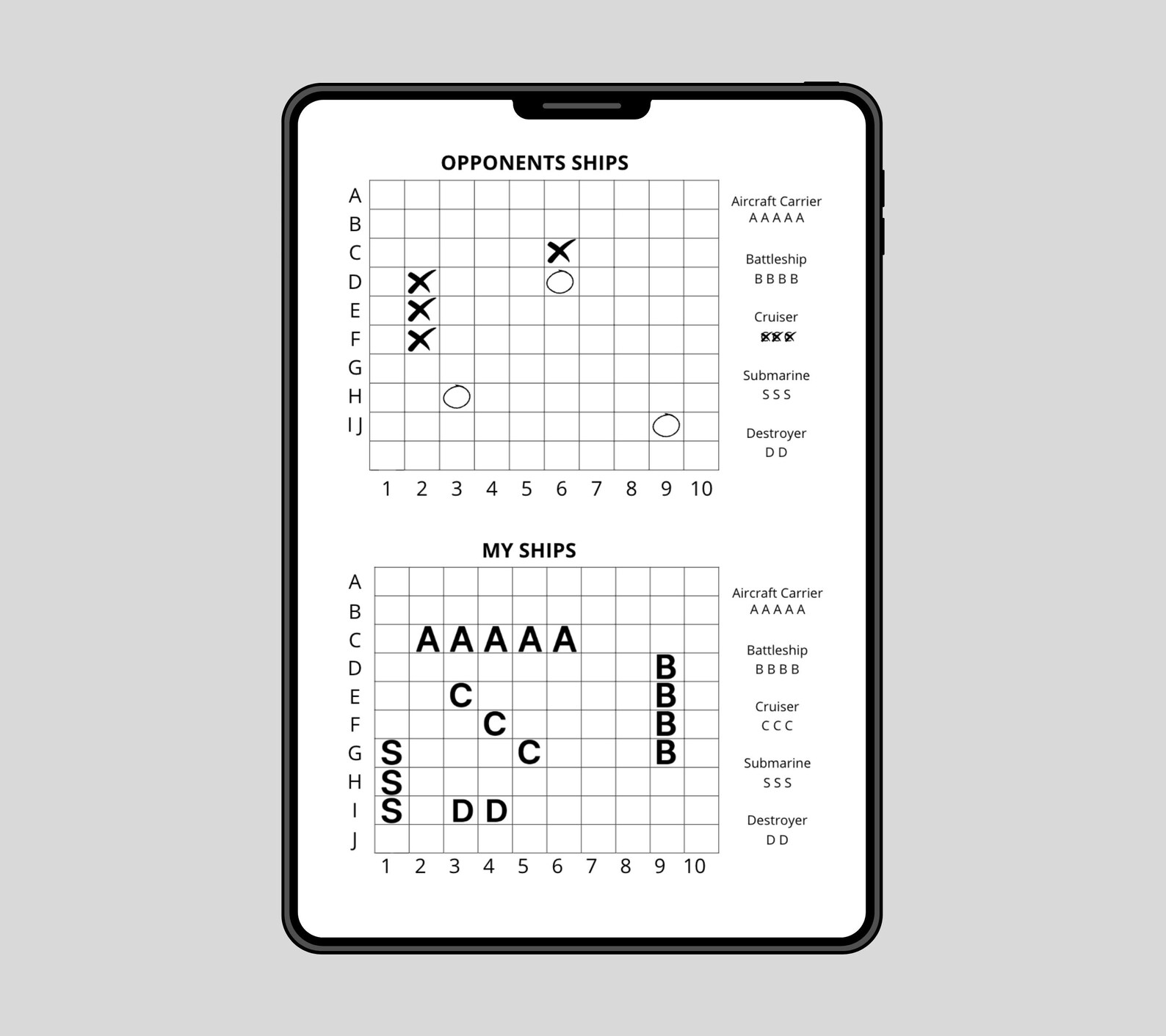 Classic Battleship Digital Game Template Instant Download Printable PDF ...