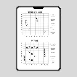Classic Battleship Digital Game Template Instant Download Printable PDF ...