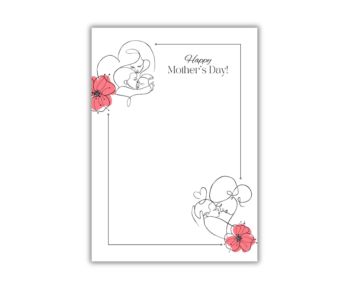 Mother's Day Page Border Design A4 & US Letter Size Digital Download ...