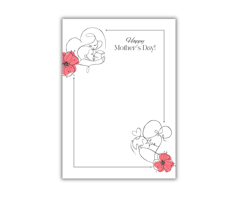 Mother's Day Page Border Design A4 & US Letter Size Digital Download ...