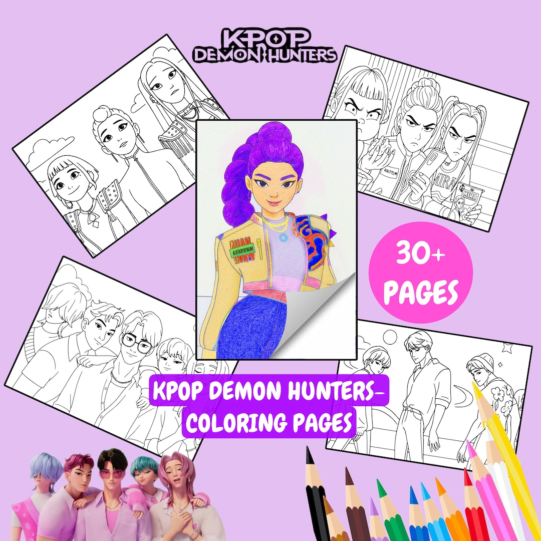 KPOP DEMON HUNTERS Coloring Pages - Etsy