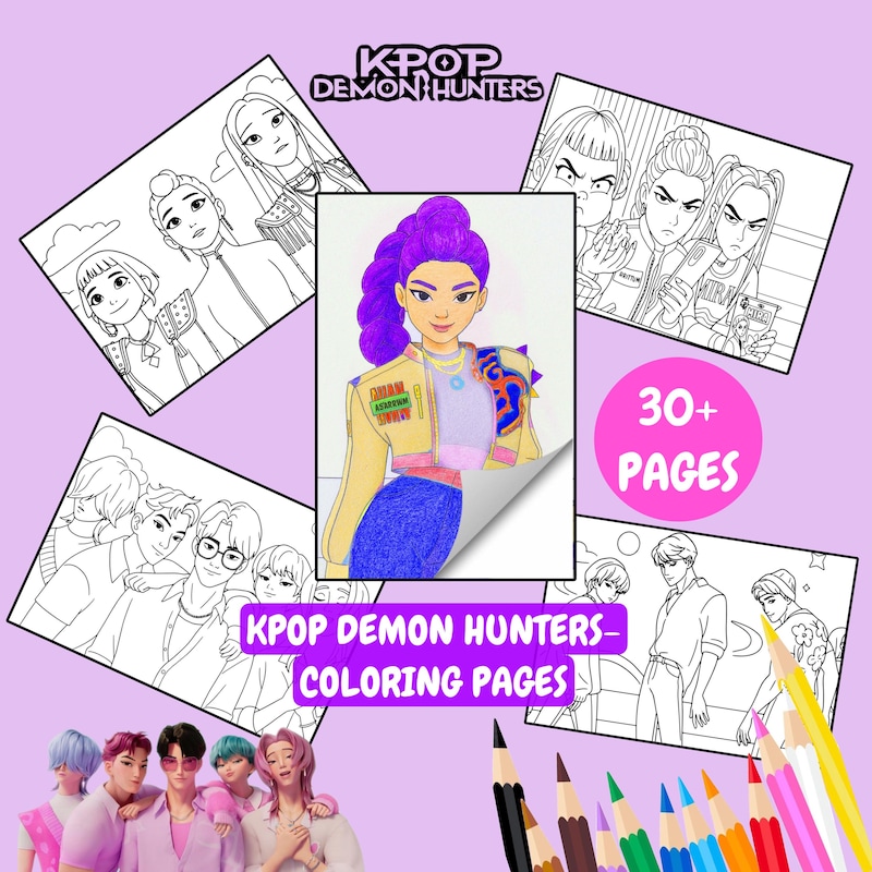 Kpop Demon Hunters Coloring Pages - Etsy