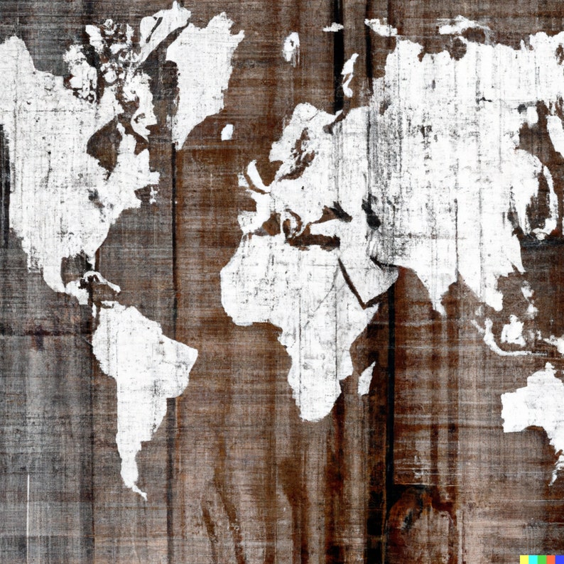 Printable Rustic Map of the World - Etsy
