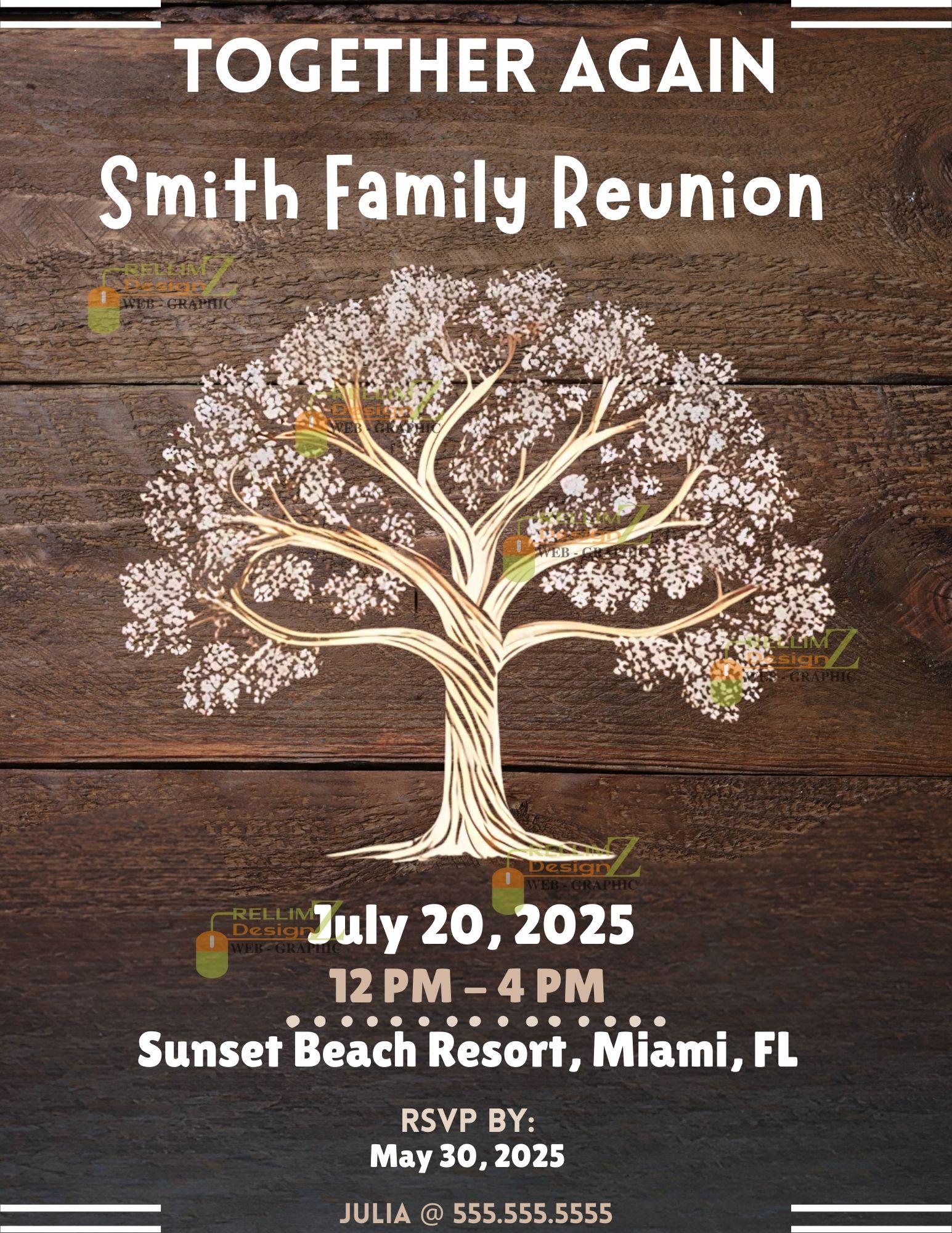6 Editable Family Reunion Invitation Flyer Templates—customizable ...