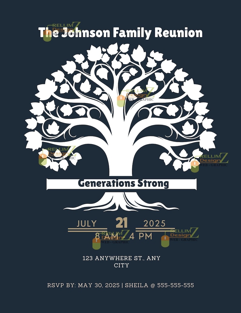 6 Editable Family Reunion Invitation Flyer Templates—customizable ...