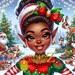 12 Chibi African American Elf Clipart – Cute Christmas Character ...