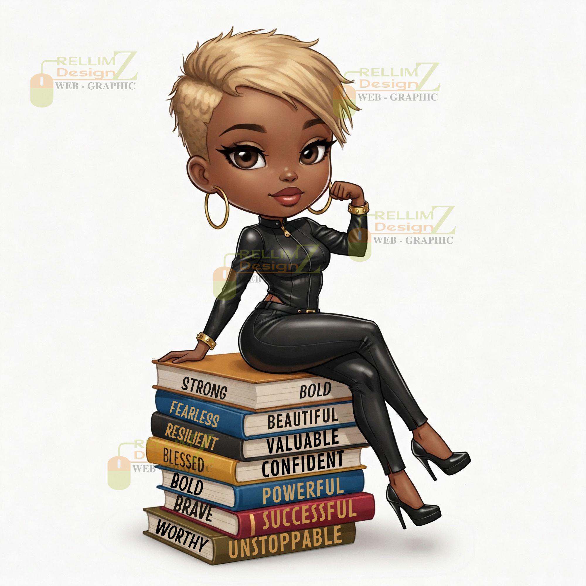 10 Confident and Inspirational Woman Chibi Art | Clipart | Decal - Etsy