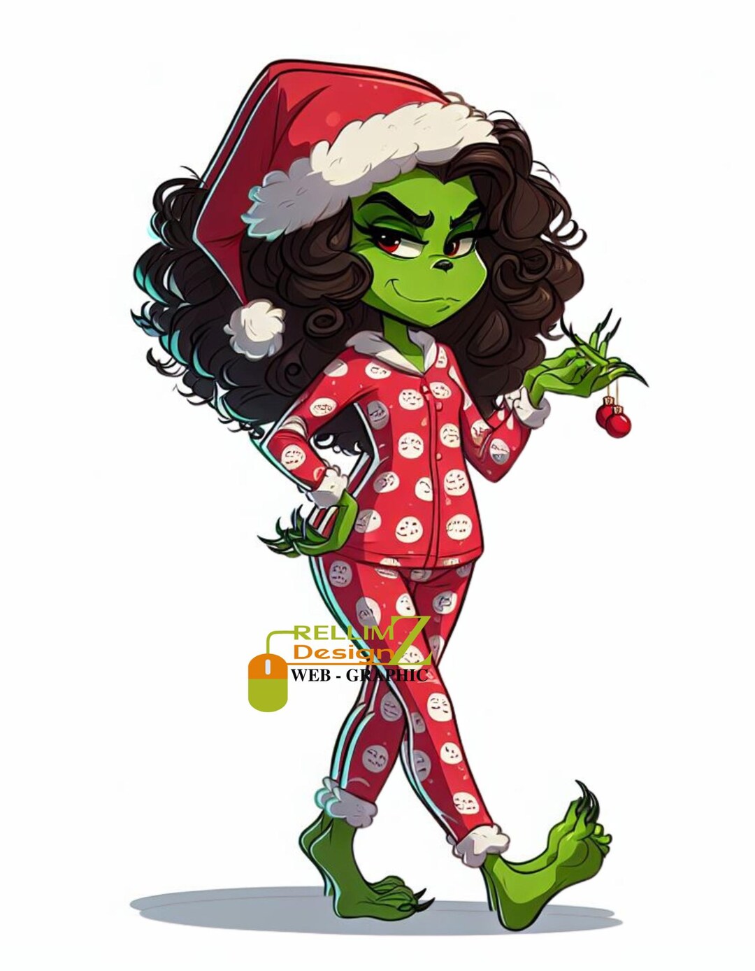 African American Grinch Family Christmas Pajamas Art (digital Art) - Etsy
