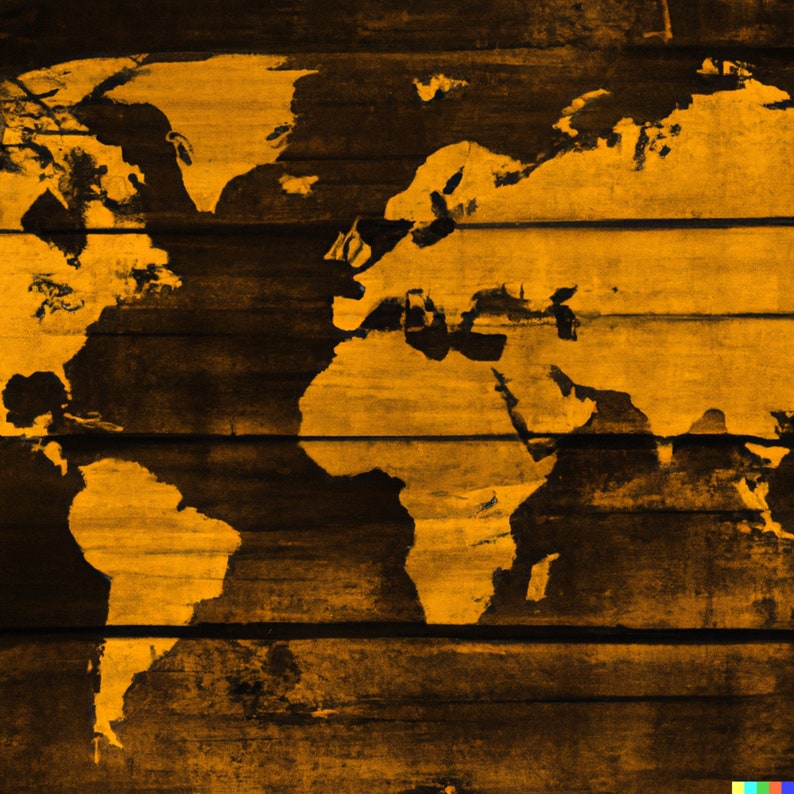 Printable Rustic World Map - Etsy