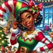 12 Chibi African American Elf Clipart – Cute Christmas Character ...