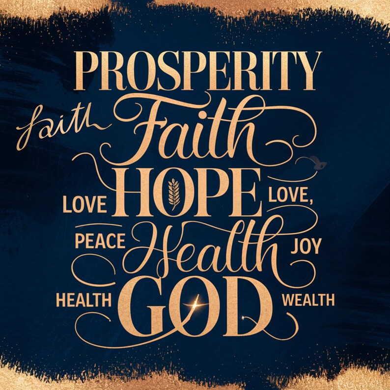 Inspirational Words Art Print: Prosperity, Faith, Love (digital Art) - Etsy