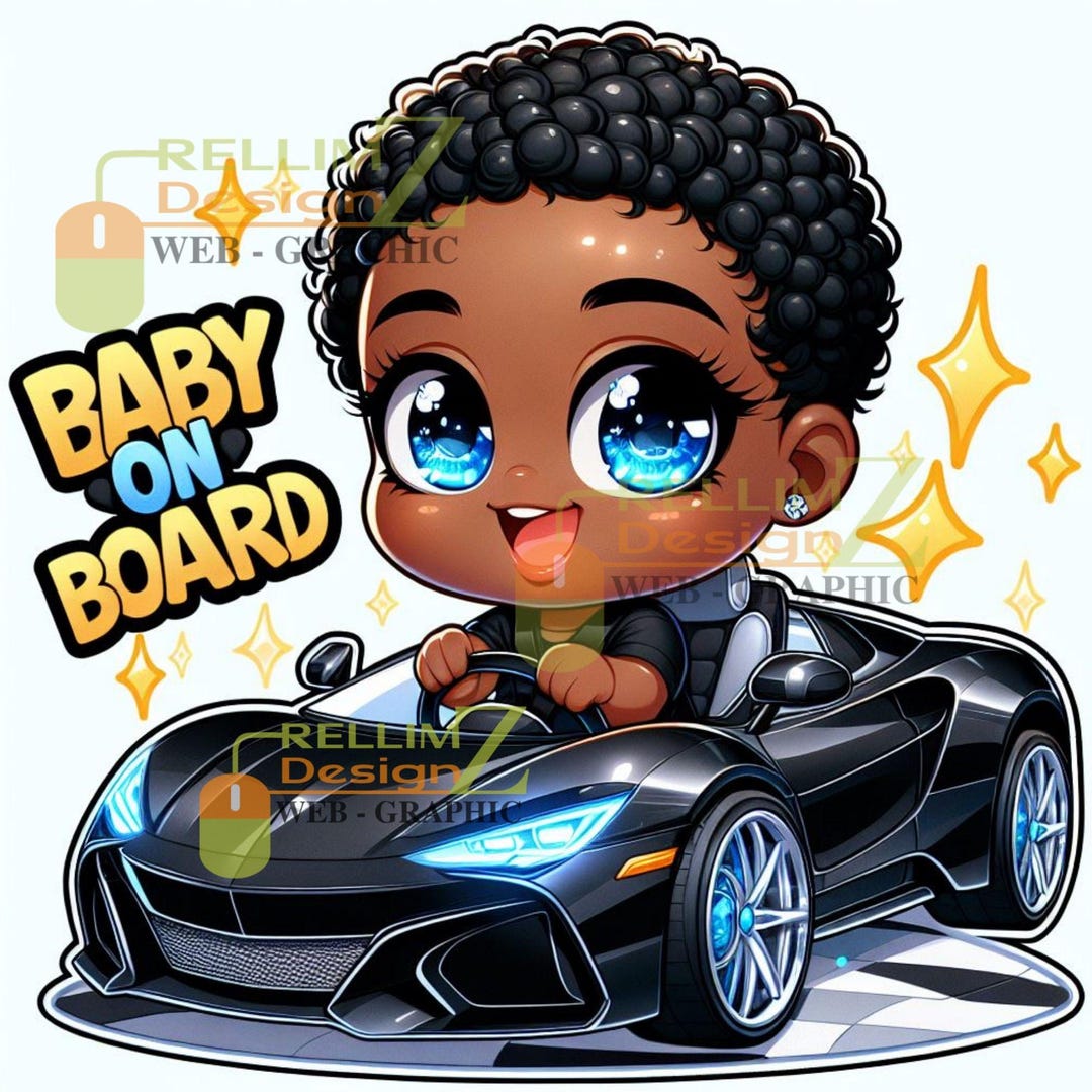 6 Adorable Chibi-style Baby Boy "baby on Board" Stickers—perfect for ...