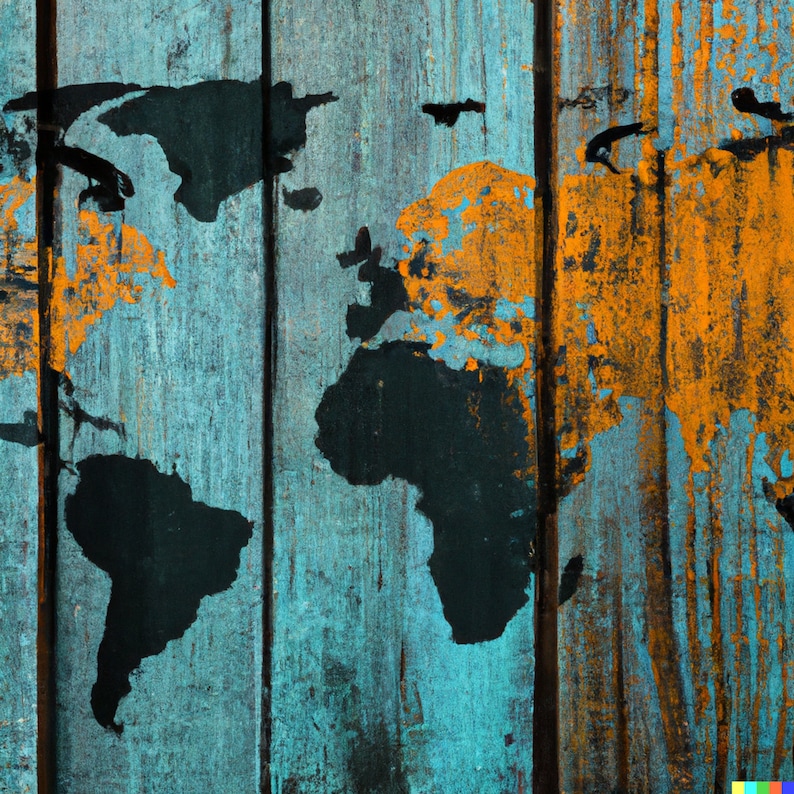 Printable Rustic World Map - Etsy