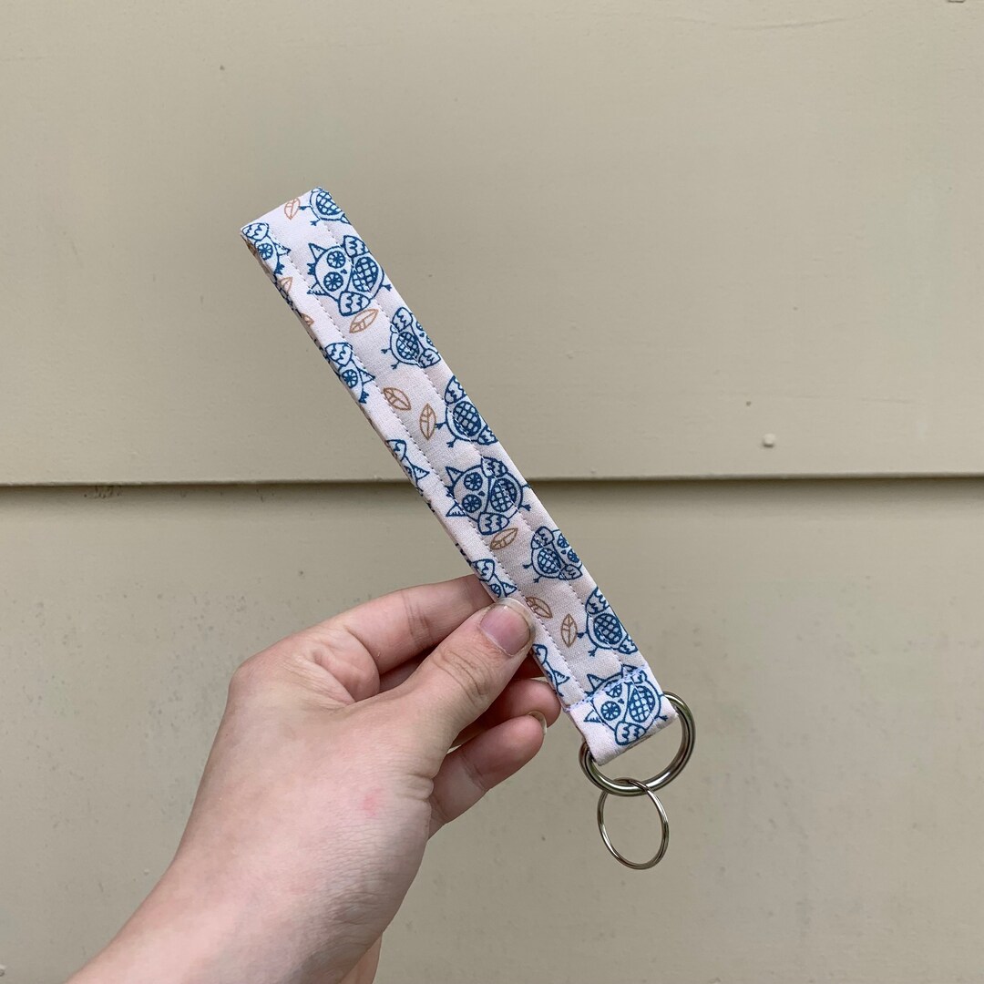 Owl Fabric Keychain Wristlet || Keychain, Key Fob, Wristlet - Etsy