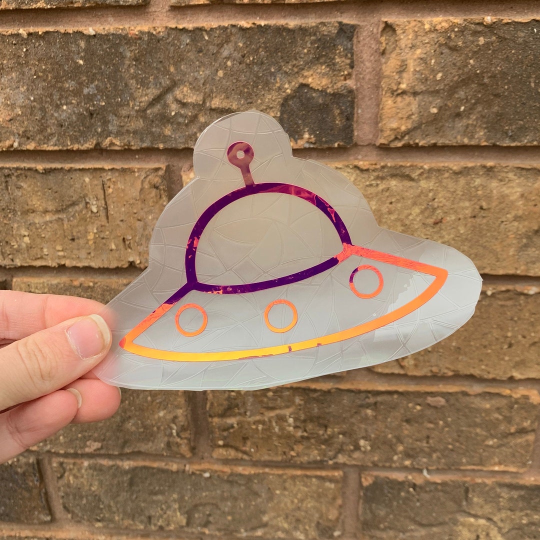 UFO Reusable Suncatcher Cling Alien Suncatcher, Alien Ship Suncatcher ...