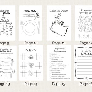 Baby Shower Activity Book Page Coloring Fun Kids Entertainment Child ...