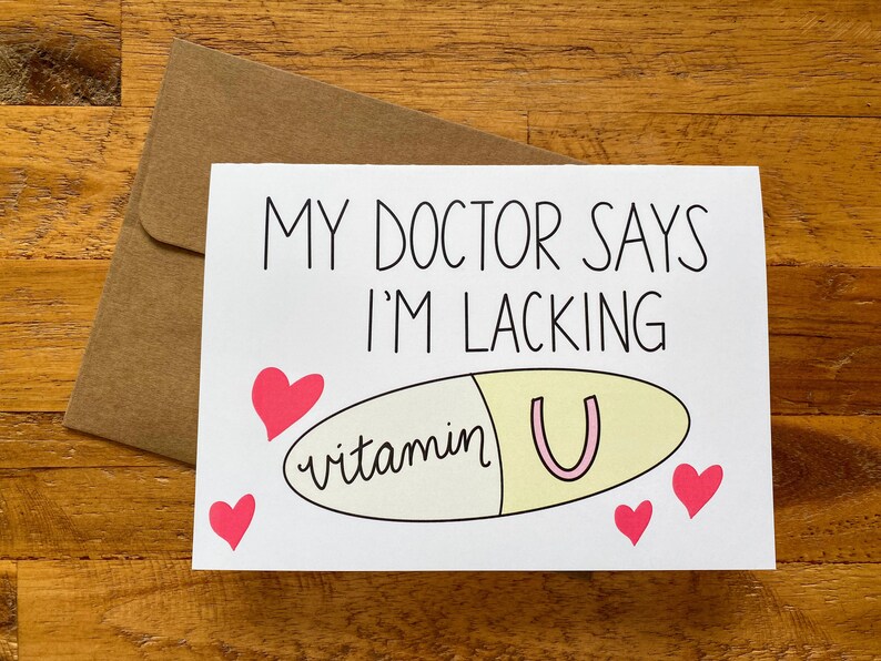 My Doctor Says I'm Lacking Vitamin U Printed Card - Etsy
