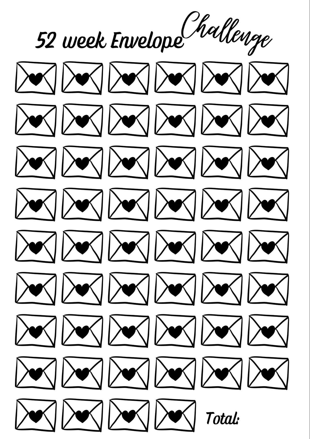 52 Week Envelope Savings - Etsy