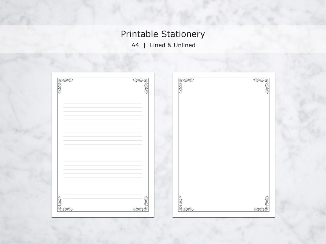 Minimalist Printable Stationery Simple Writing Paper Journal - Etsy