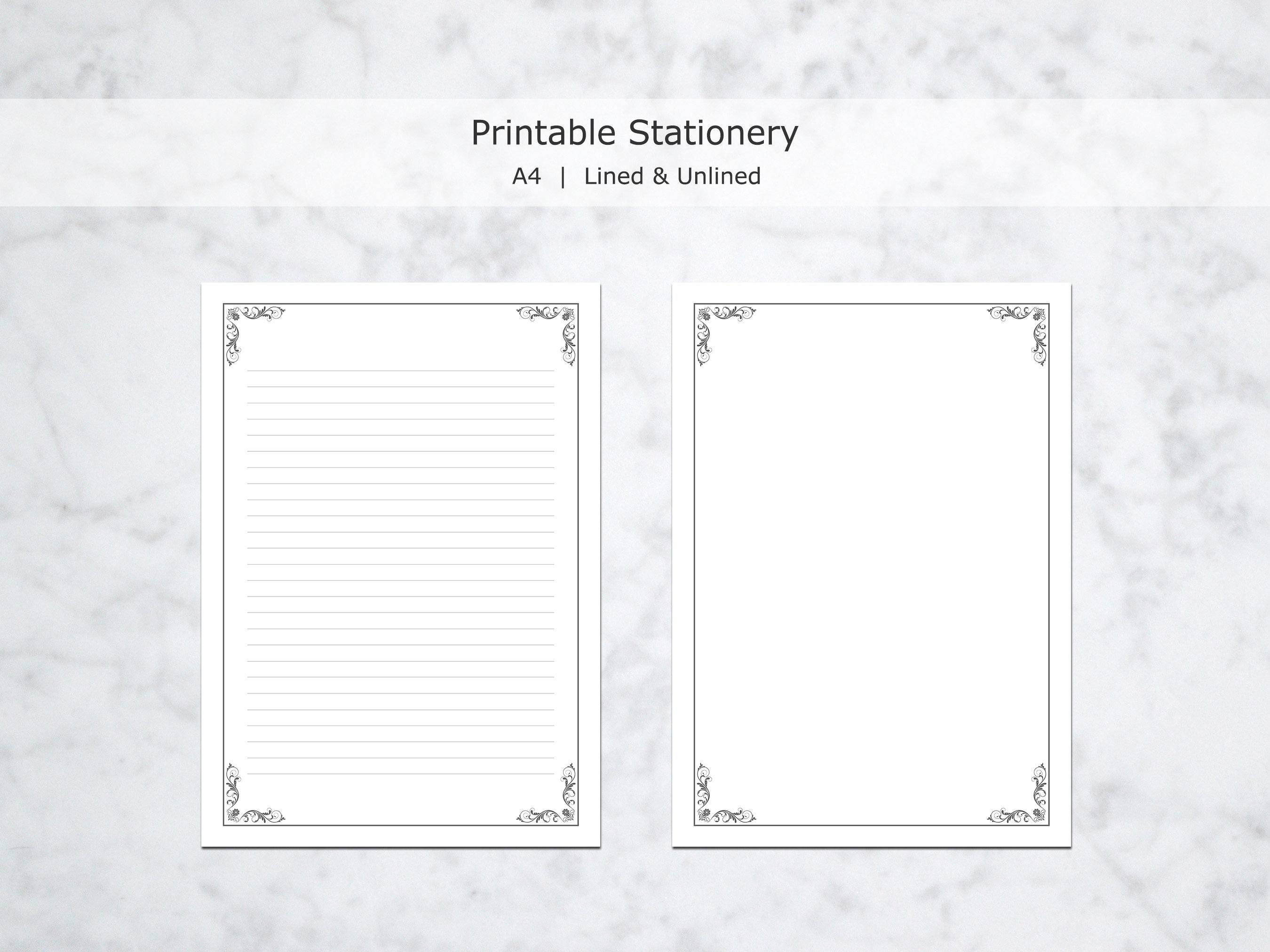 Minimalist Printable Stationery Simple Writing Paper Journal - Etsy