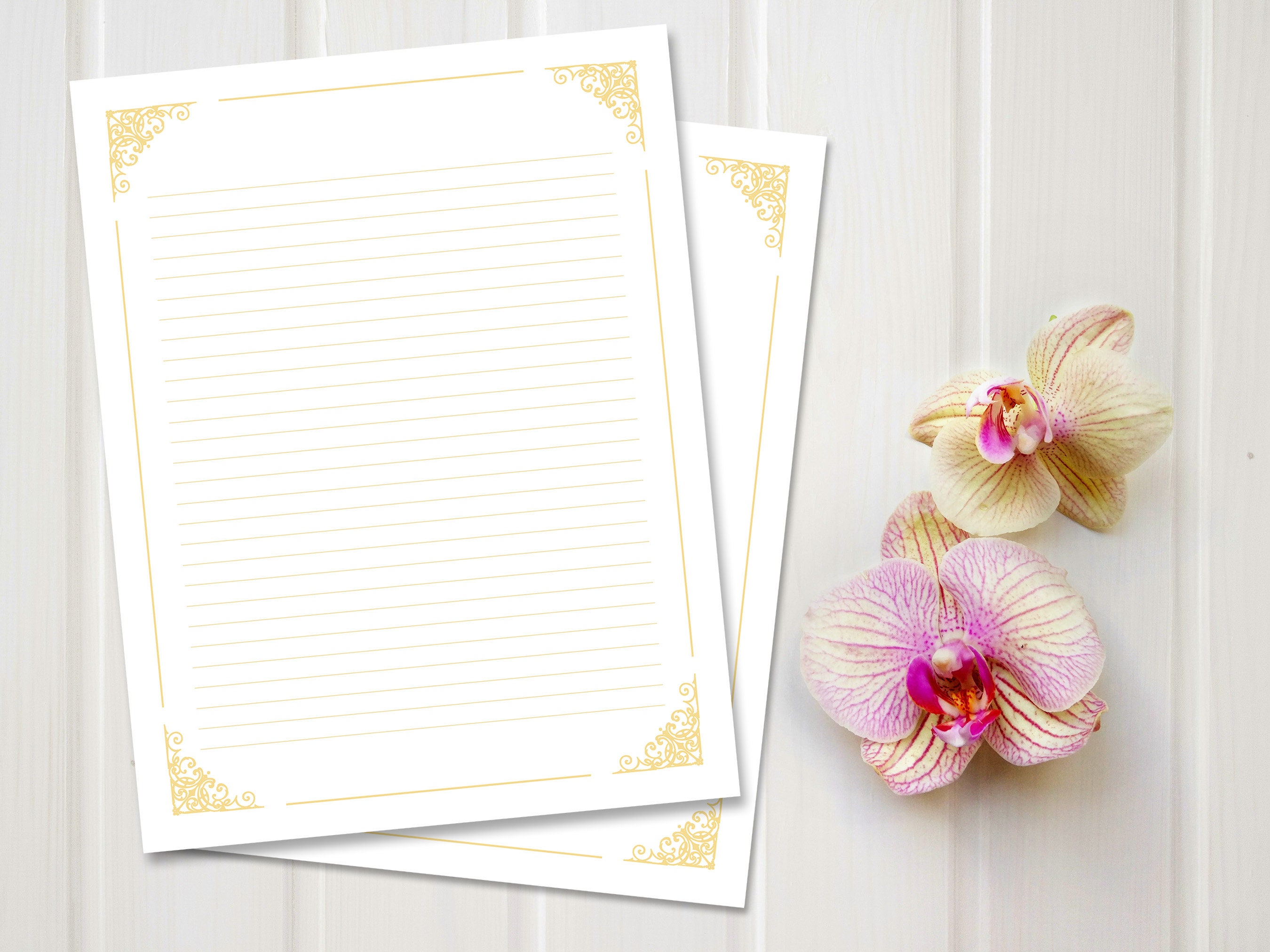 Minimalist Printable Stationery, Simple Writing Paper, Lined & Unlined ...