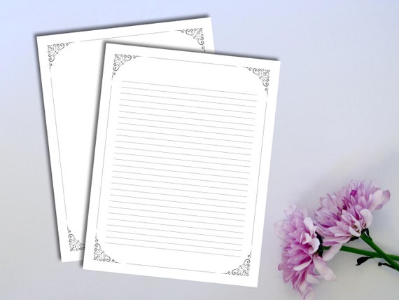 Minimalist Printable Stationery Simple Writing Paper Lined & - Etsy
