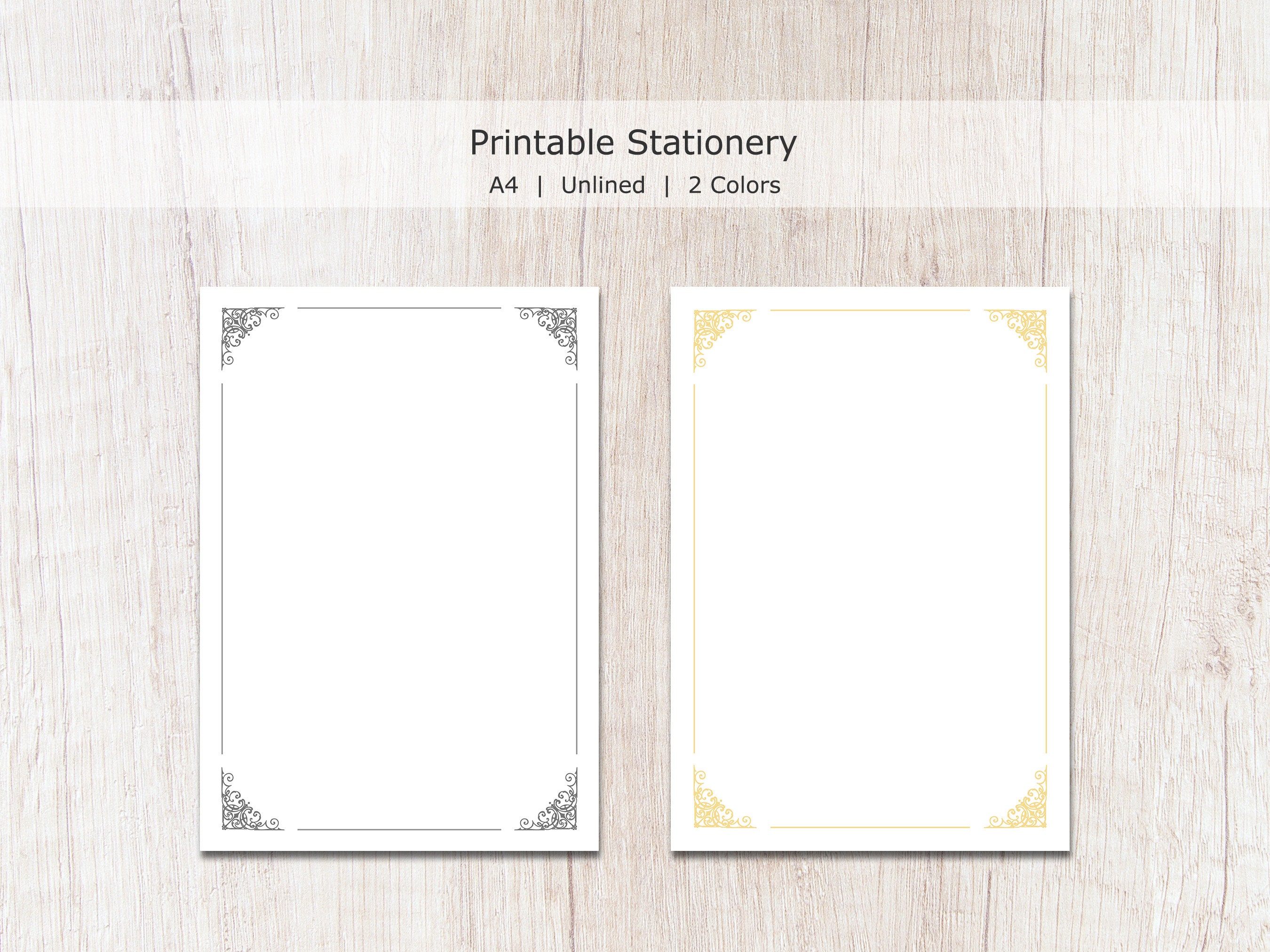 Minimalist Printable Stationery, Simple Writing Paper, Lined & Unlined ...