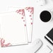 Pink Floral Printable Stationery, Decorative Writing Paper, Lined ...