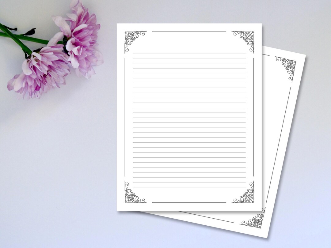 Minimalist Printable Stationery, Simple Writing Paper, Lined & Unlined ...