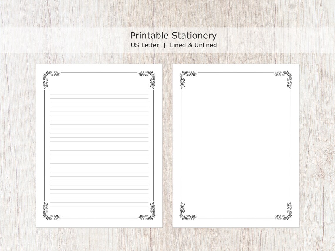 Minimalist Printable Stationery, Simple Writing Paper, Journal Paper ...