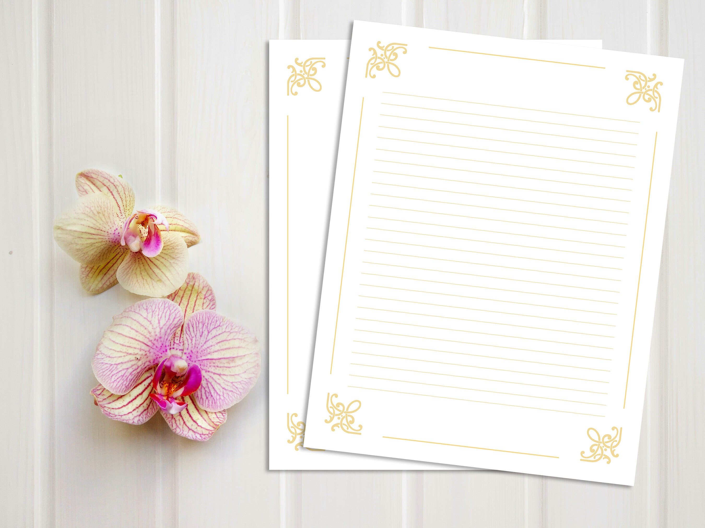 Minimalist Printable Stationery, Simple Writing Paper, Lined & Unlined ...