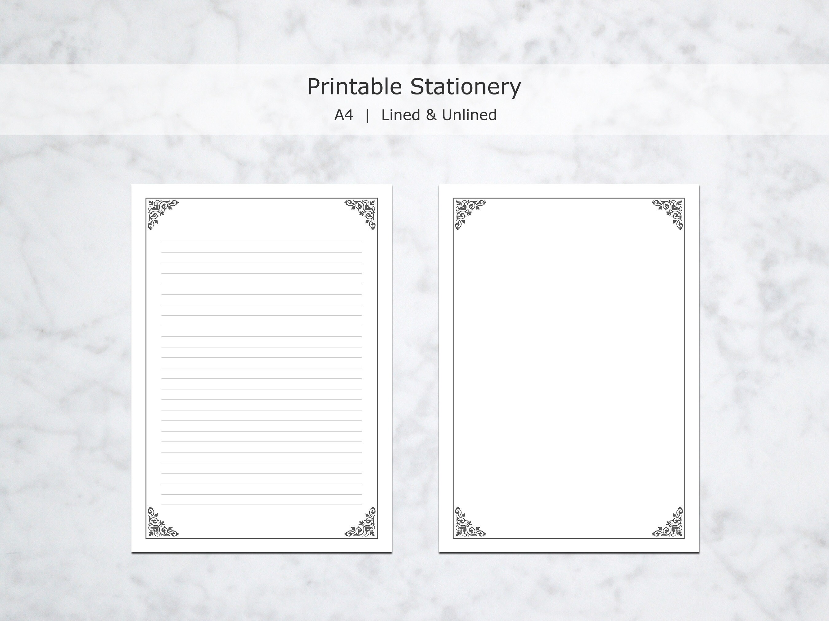 Minimalist Printable Stationery, Simple Writing Paper, Journal Paper ...