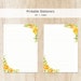 Yellow Rose Printable Stationery, Floral Writing Paper, Decorative ...