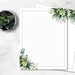 Greenery Printable Stationery, Botanical Writing Paper, Decorative ...
