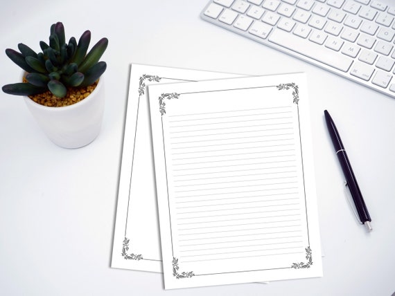 Minimalist Printable Stationery Simple Writing Paper Journal - Etsy