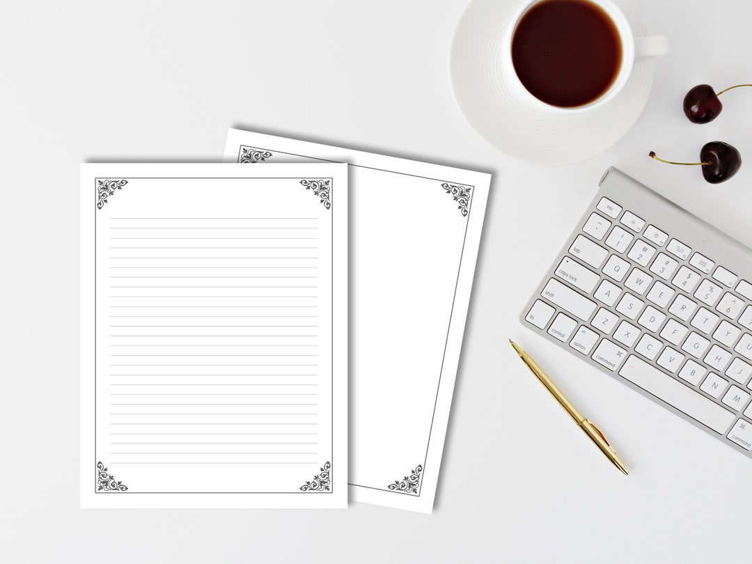 Minimalist Printable Stationery, Simple Writing Paper, Journal Paper ...