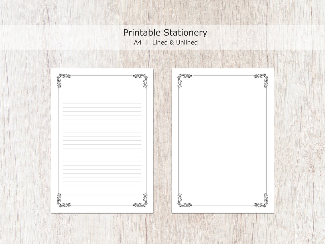 Minimalist Printable Stationery, Simple Writing Paper, Journal Paper ...