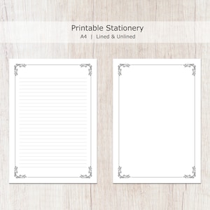 Minimalist Printable Stationery, Simple Writing Paper, Journal Paper ...